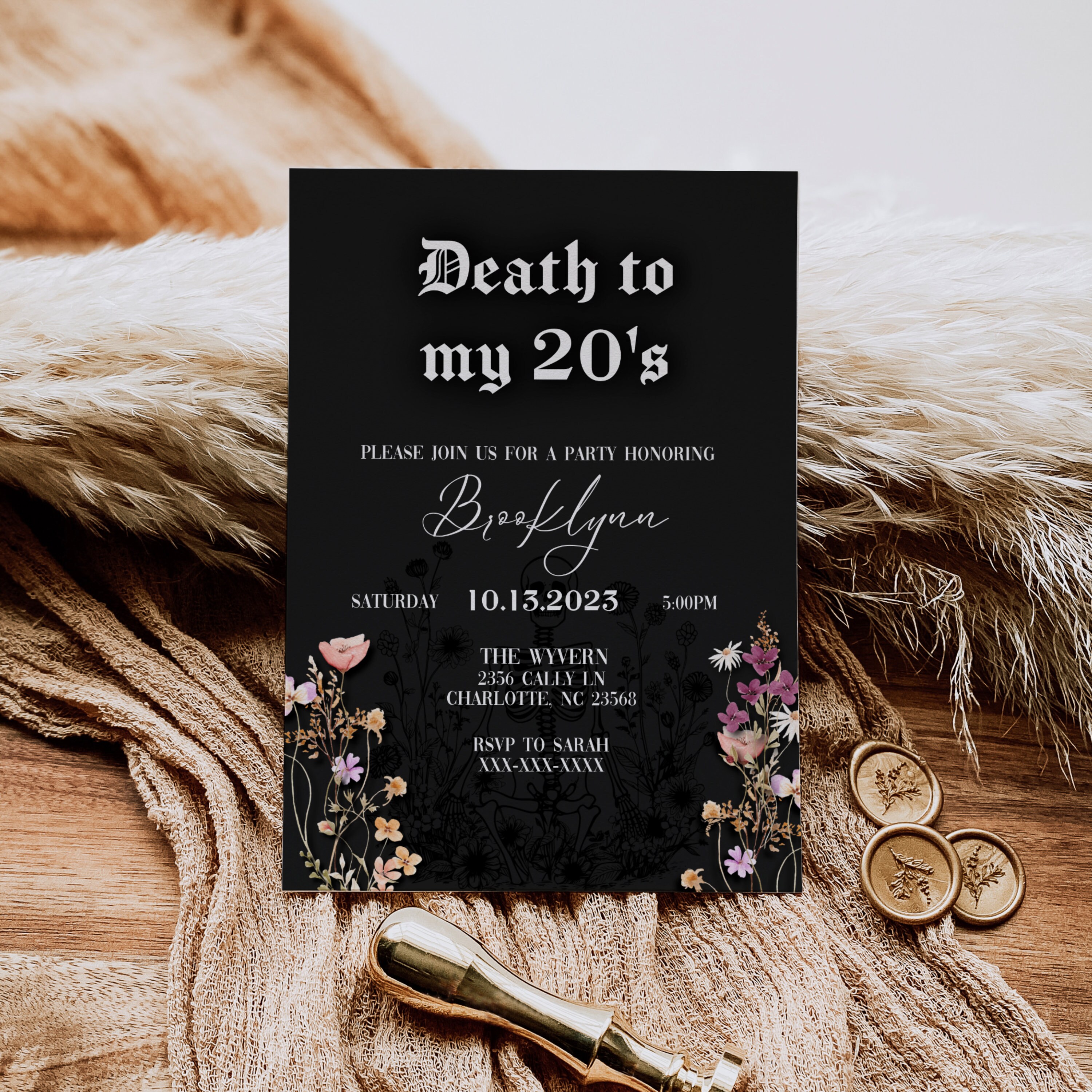 Death to My 20s Invite, Gothic 30th Birthday Invitation, Editable ...