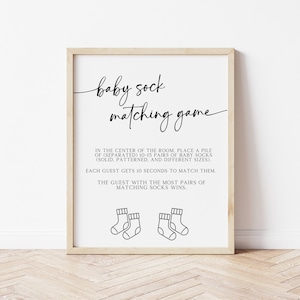Baby Sock Matching Sign Baby Shower Game Find the Socks Game Printable ...