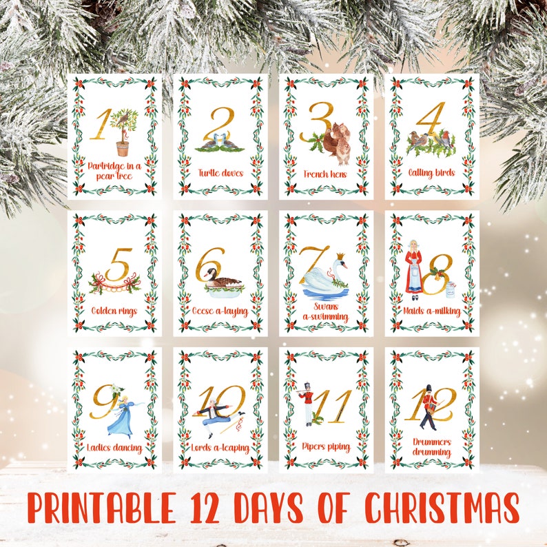12 Days of Christmas Signs, Twelve Days of Christmas Signs, 12 Days of ...