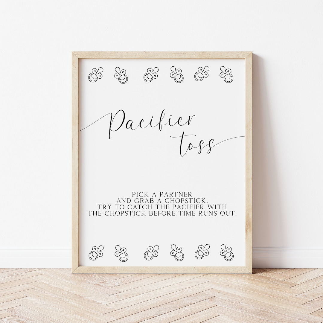 Pacifier Toss Game Script Pacifier Game Baby Shower Games Coed Baby ...