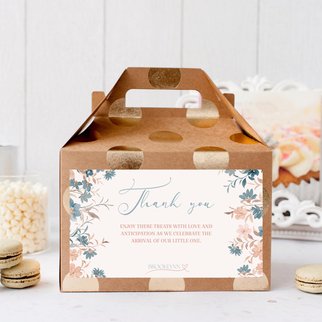 Editable Baby in Bloom Baby Shower Party Favor, Box Label Printable ...
