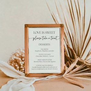 Minimalist Dessert Table Sign Template, Elegant Love at First Bite Sign ...