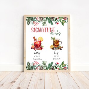 Christmas Signature Drinks Sign Template, Signature Cocktail Sign ...
