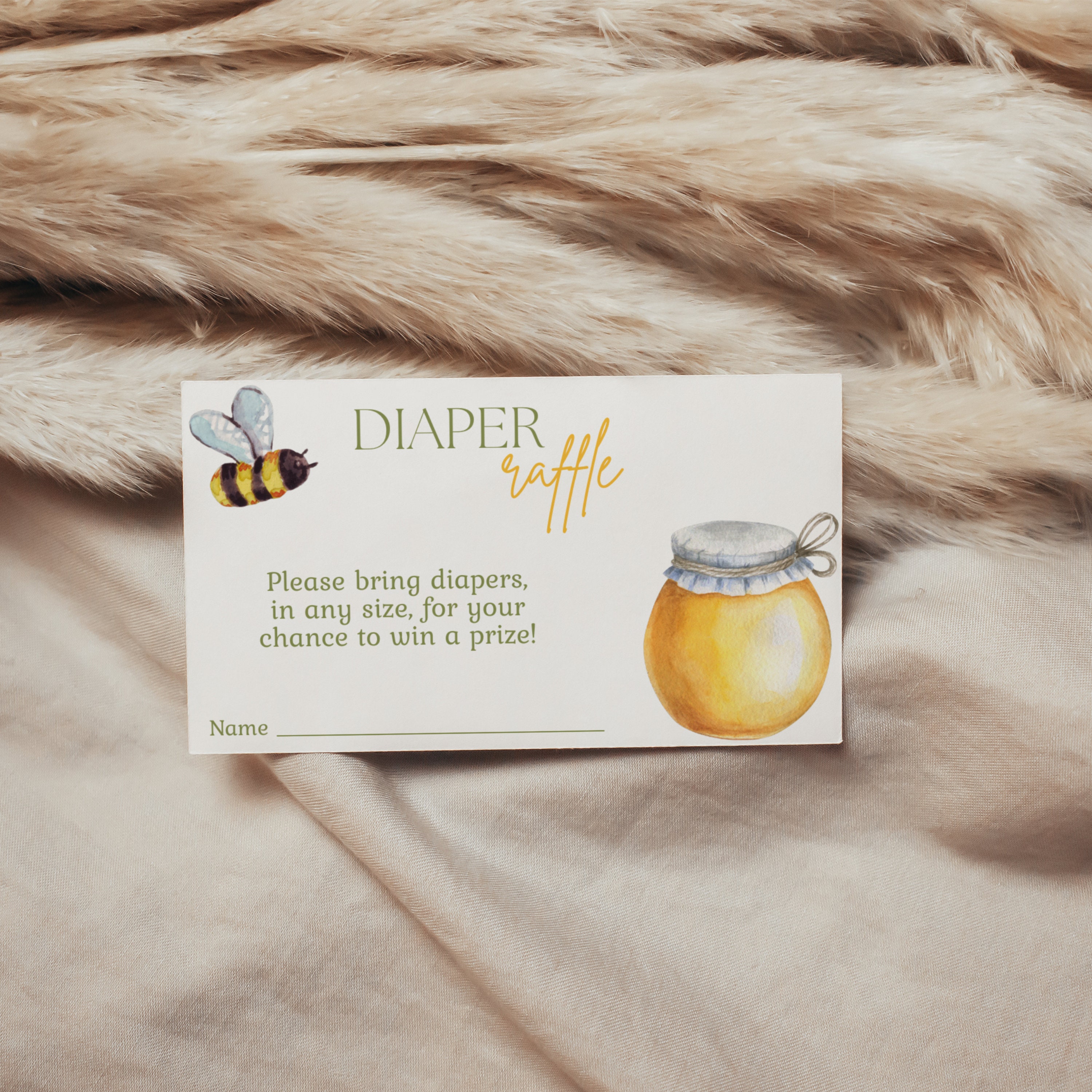 Bee Diaper Raffle Sign and Ticket Printable Bee Baby Shower - Etsy