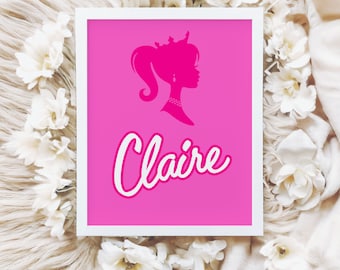 Barb Personalised Name Print Barb Poster Custom Barb Girls Bedroom ...