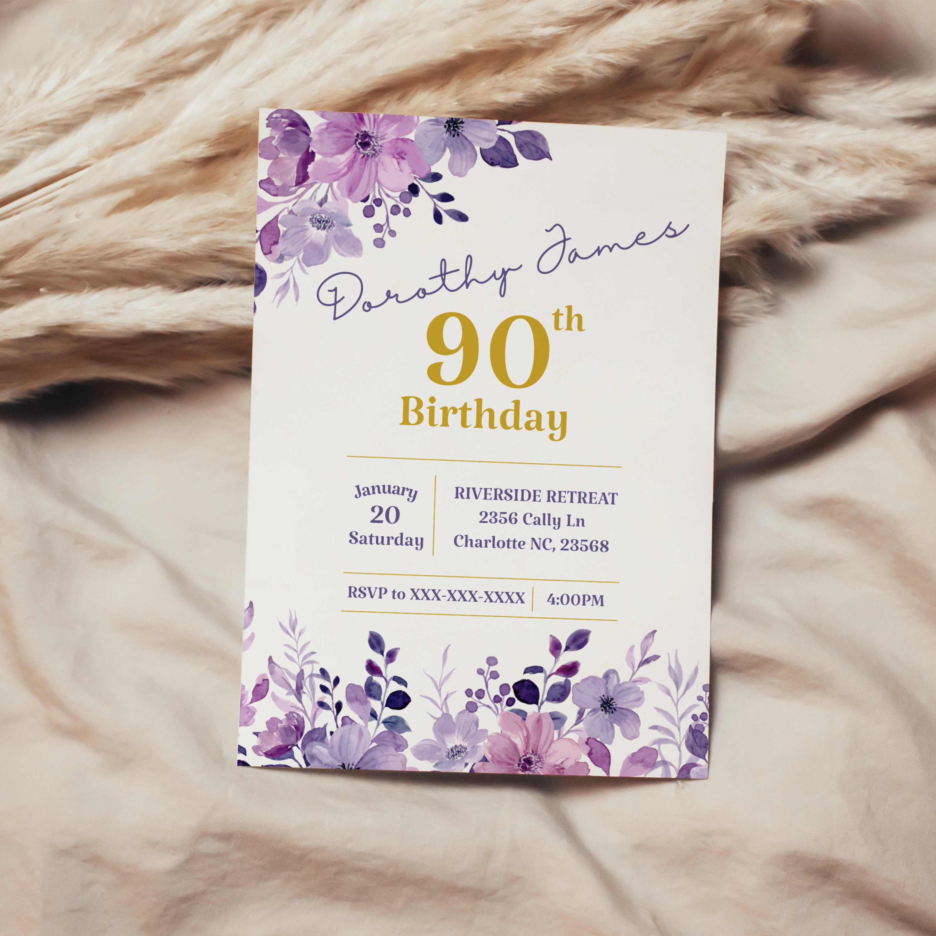 90th Birthday Invitation 90th Birthday Invite Invitation - Etsy