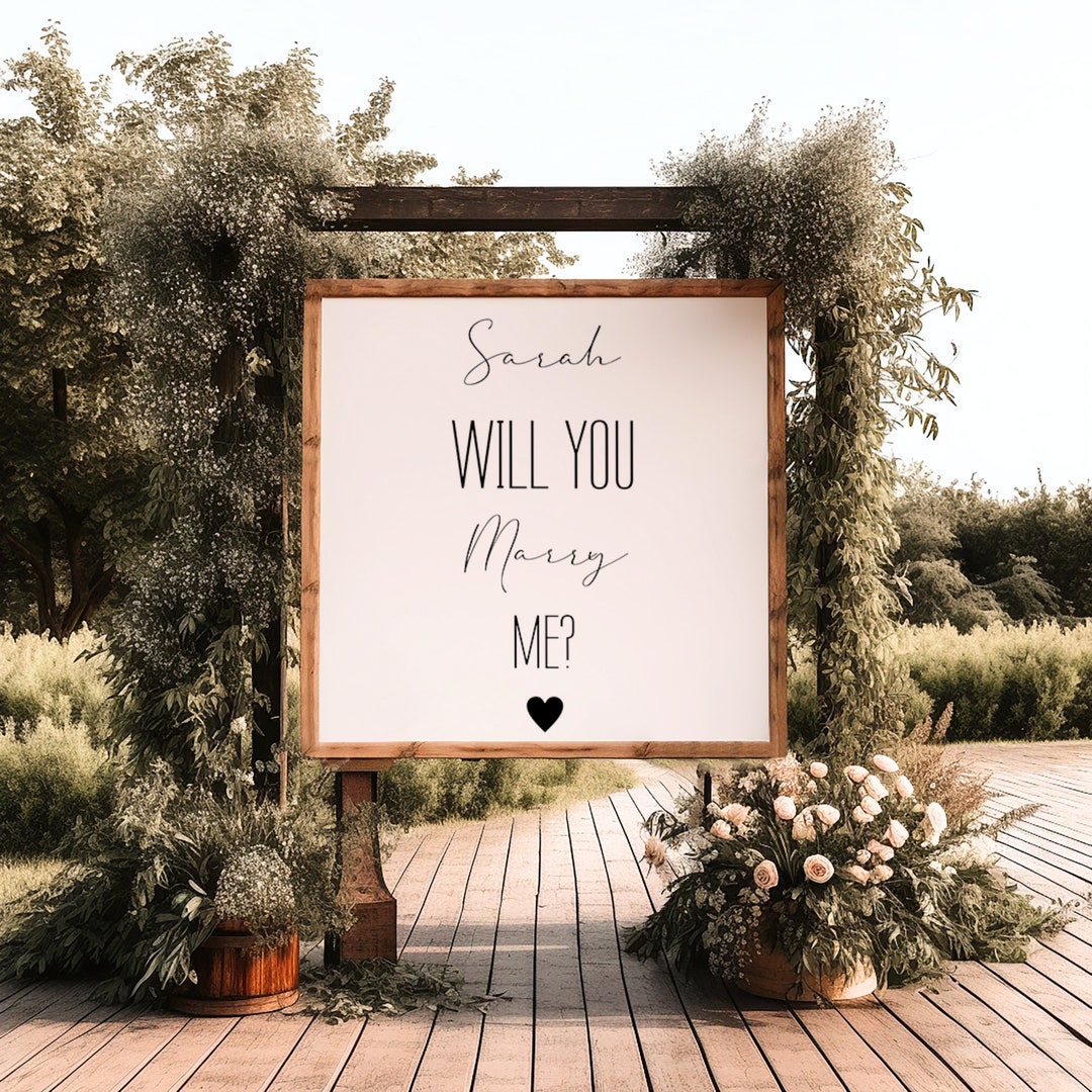 Will You Marry Me Sign Template, Proposal Sign, Proposal Photo Props ...
