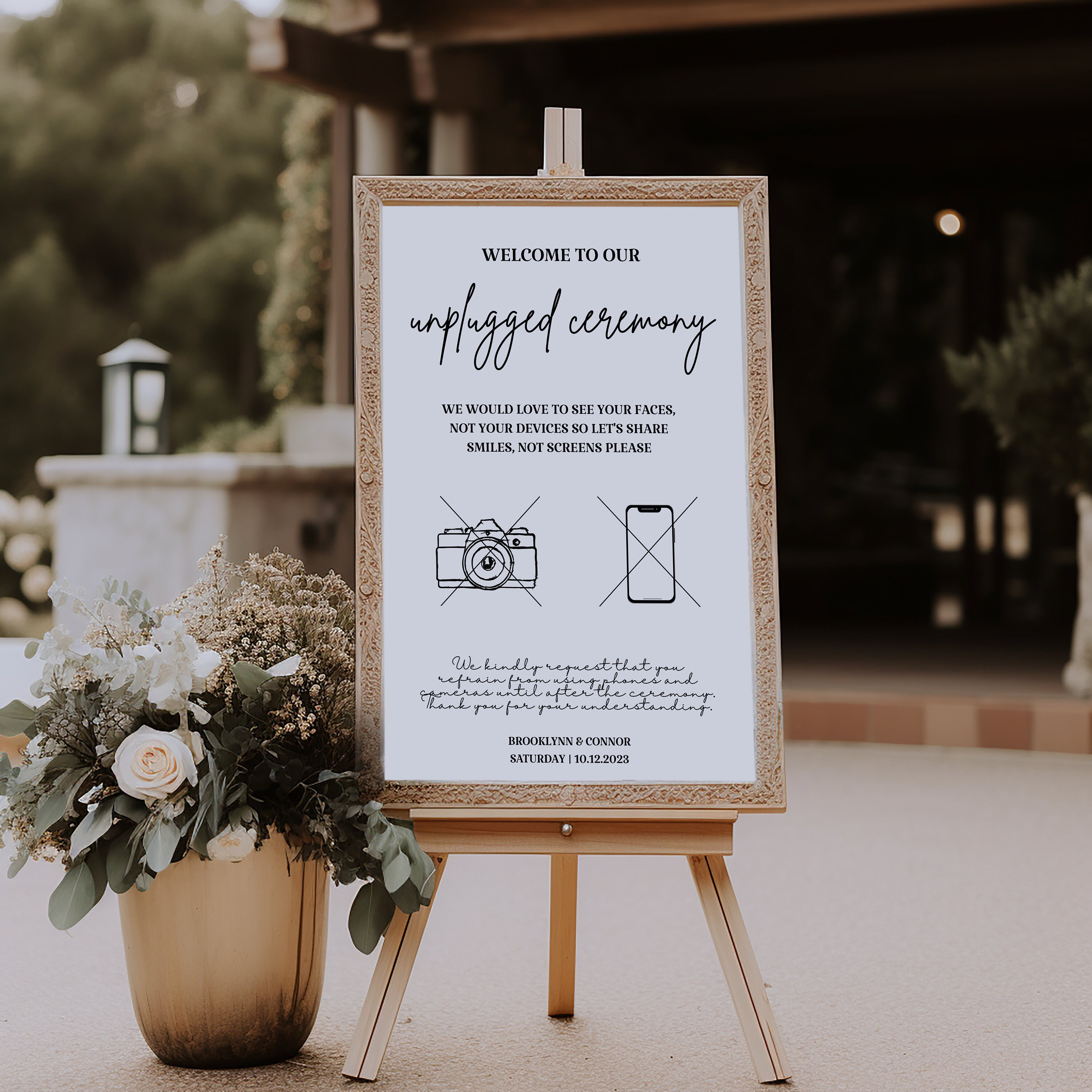 Unplugged Ceremony Welcome Sign Template, Wedding Printable No Devices ...