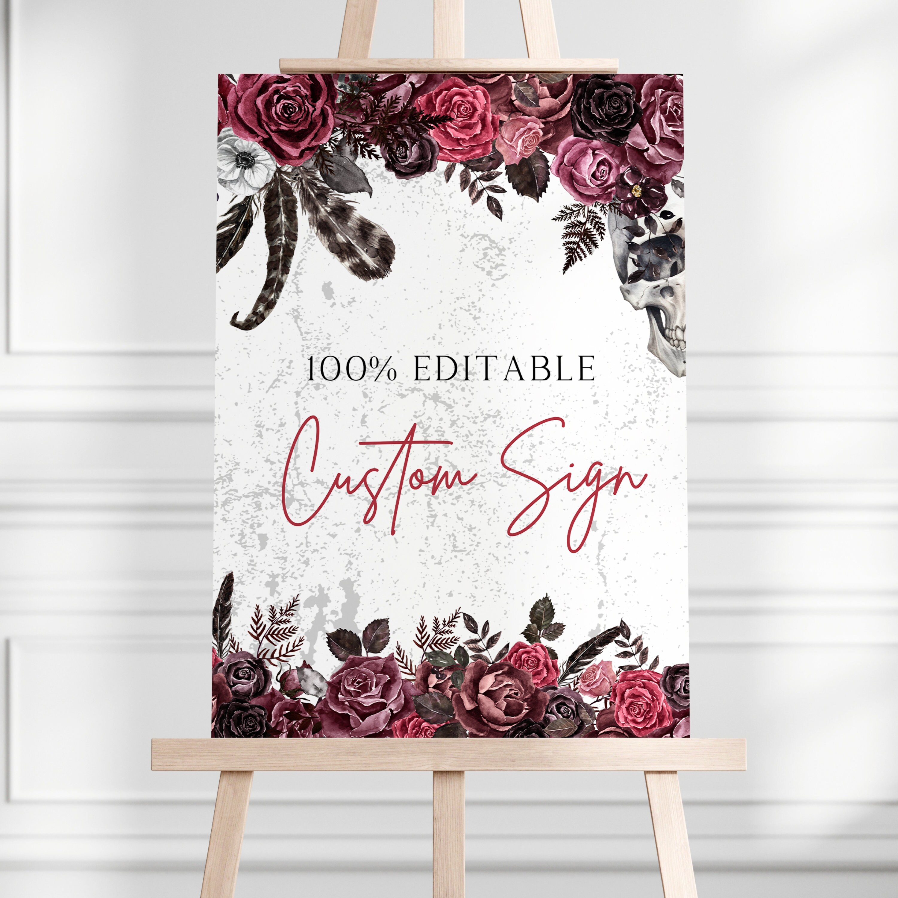 Gothic Bridal Shower Custom Sign Template Halloween Bridal - Etsy