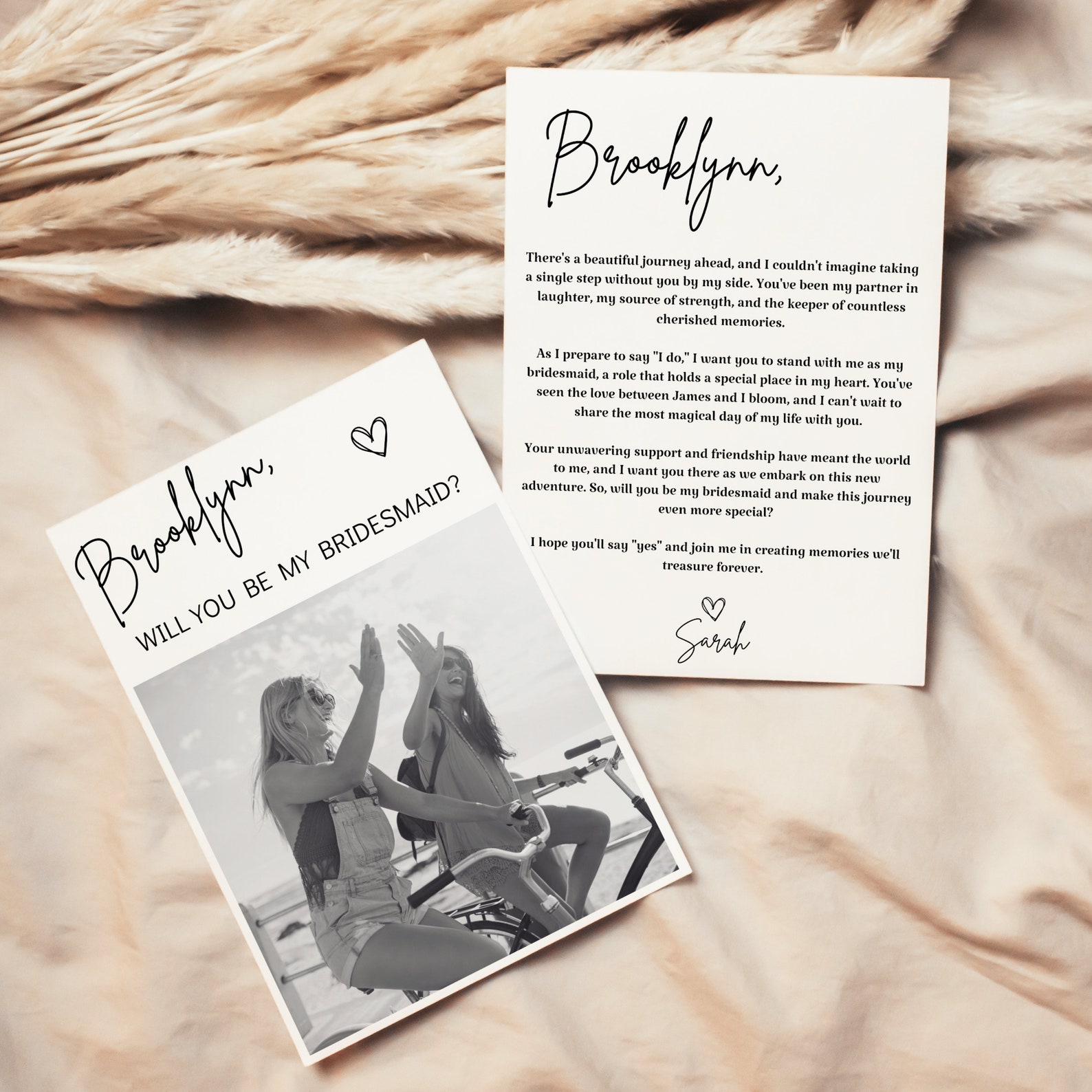 Photo Bridesmaid Proposal Card, Printable Bridesmaid Proposal Card With ...