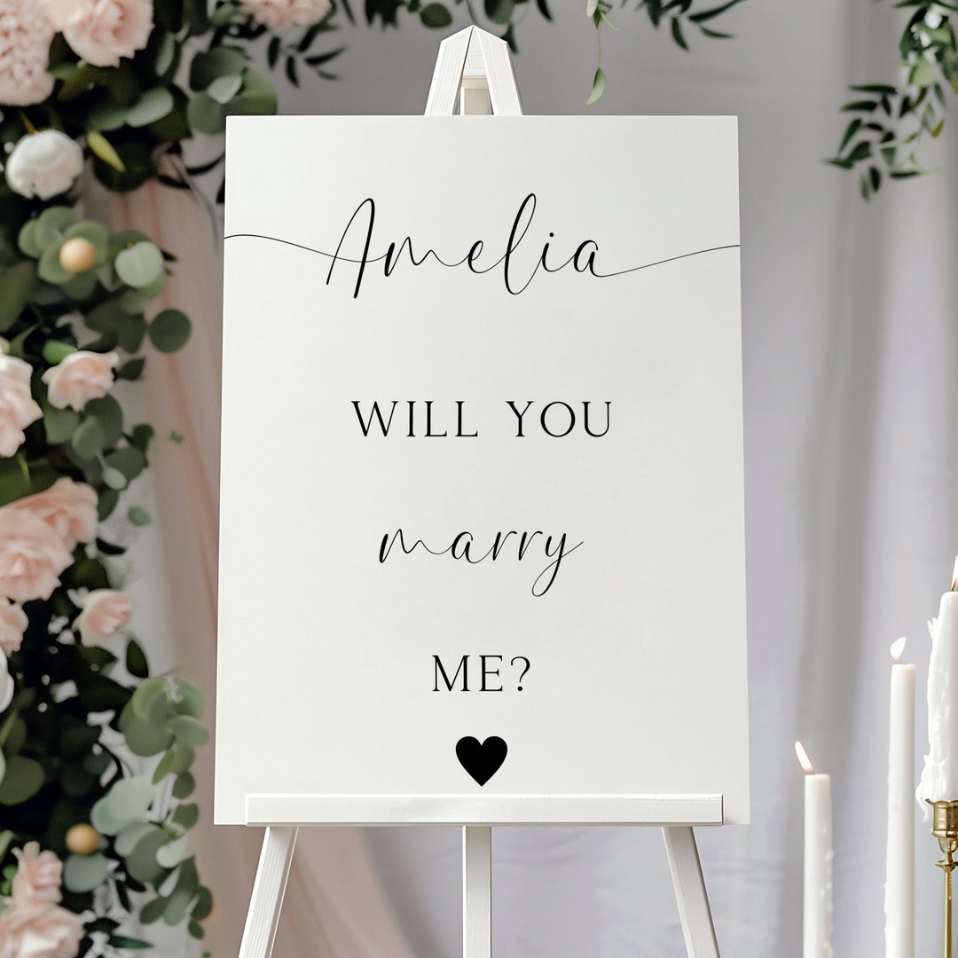 Will You Marry Me Sign Template, Proposal Sign, Proposal Photo Props ...