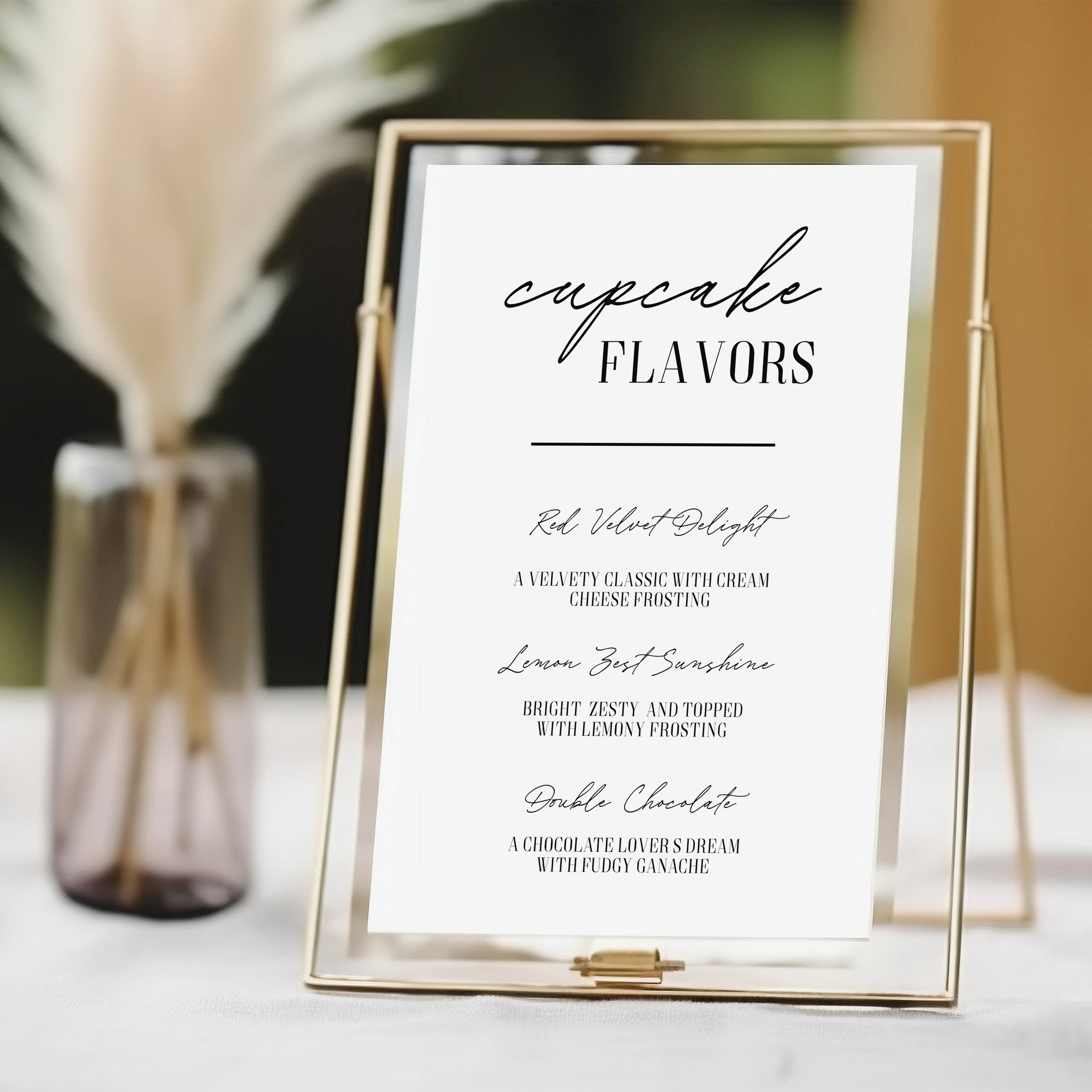 Cupcake Menu Sign, Editable Wedding Cupcake Sign Template, Wedding ...