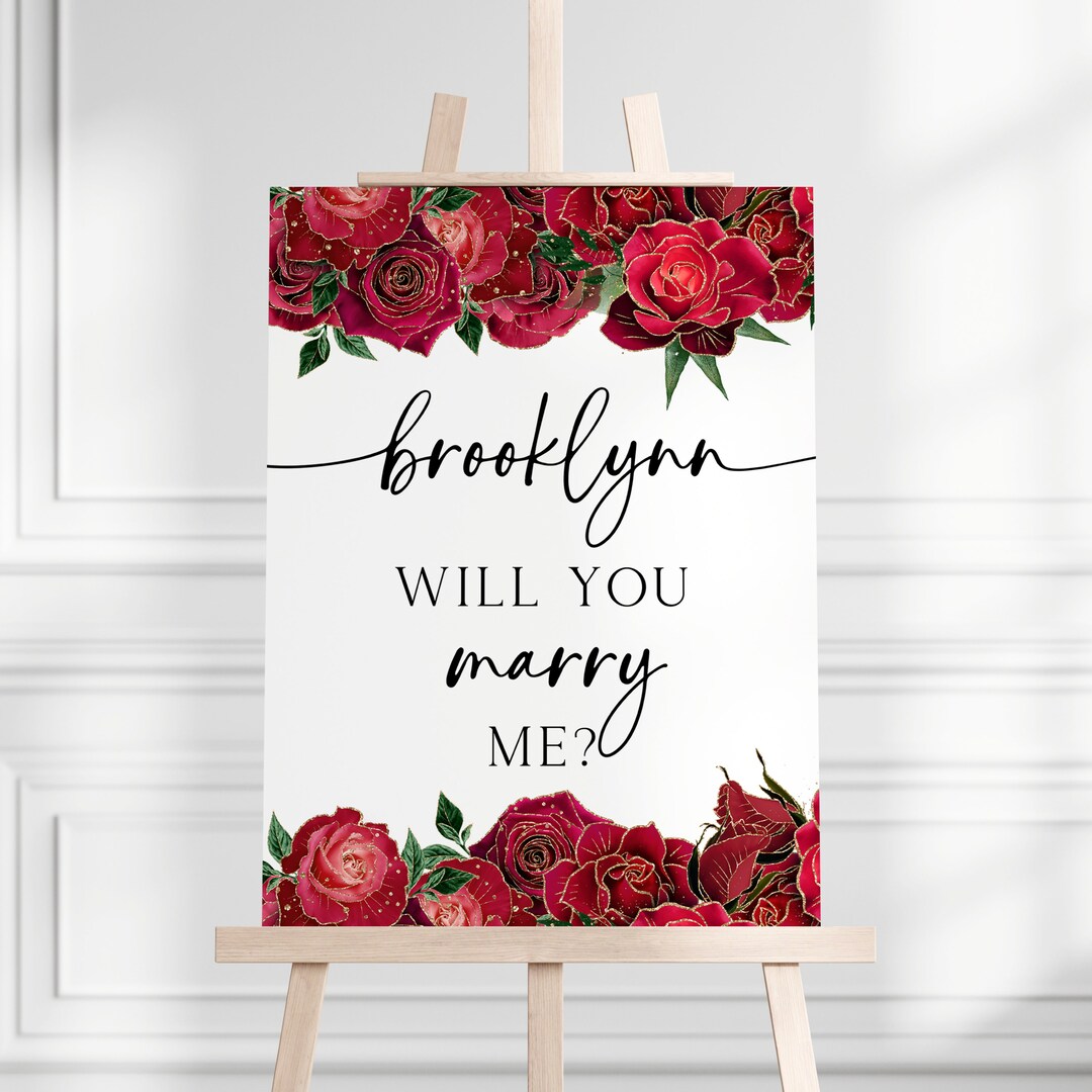 Will You Marry Me Sign Template, Proposal Sign, Proposal Photo Props ...