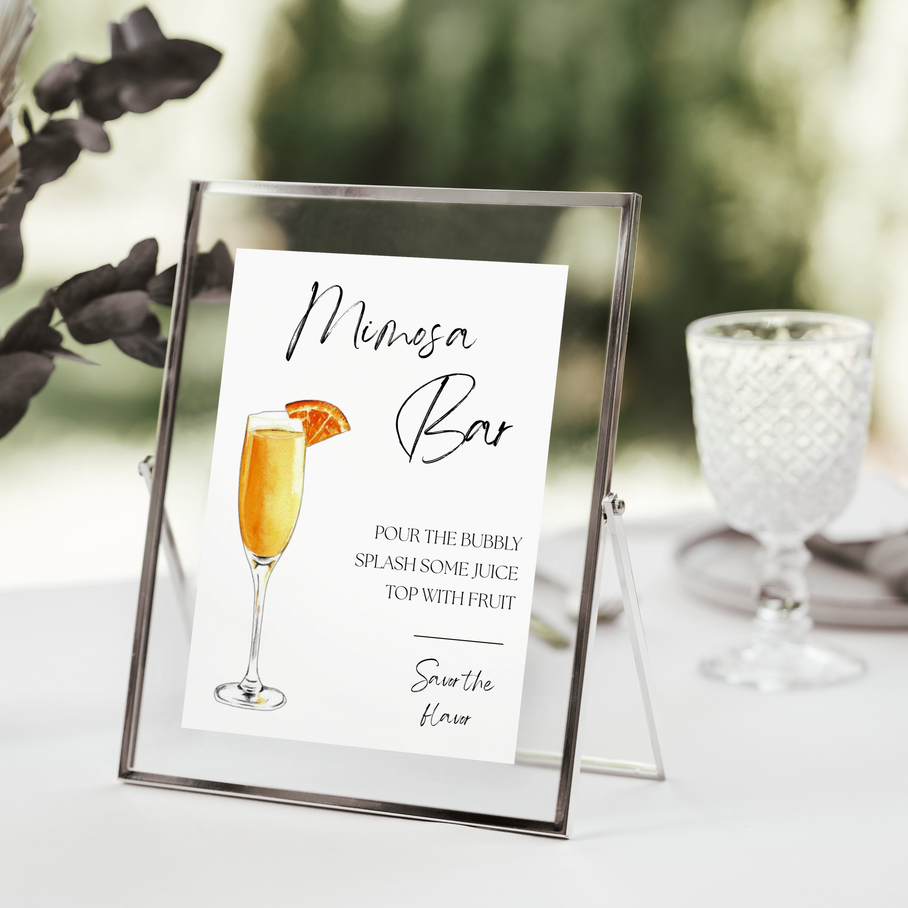 Minimalist Mimosa Bar Sign Modern Mimosa Bar Sign and Tags - Etsy