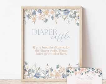 Diaper Raffle Sign Baby in Bloom Baby Shower, Spring Flowers Baby ...