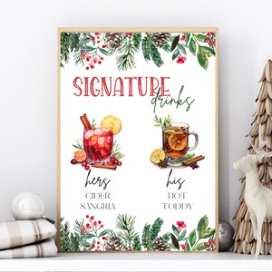 Christmas Signature Drinks Sign Template, Signature Cocktail Sign ...