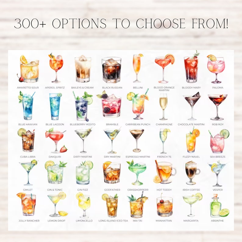 Printable Signature Cocktails Sign, Editable Signature Cocktails ...