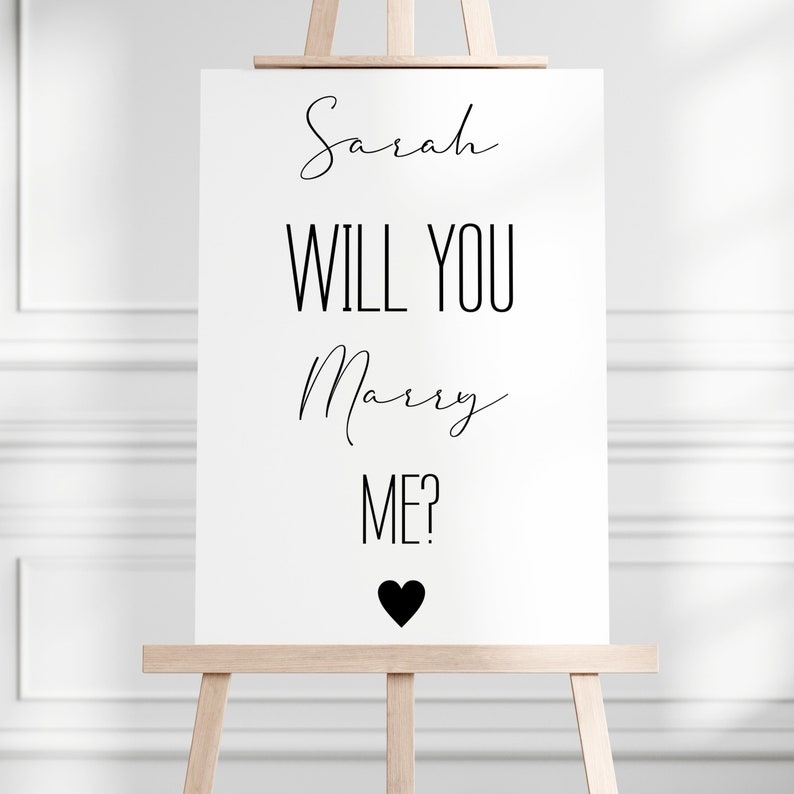 Will You Marry Me Sign Template, Proposal Sign, Proposal Photo Props ...