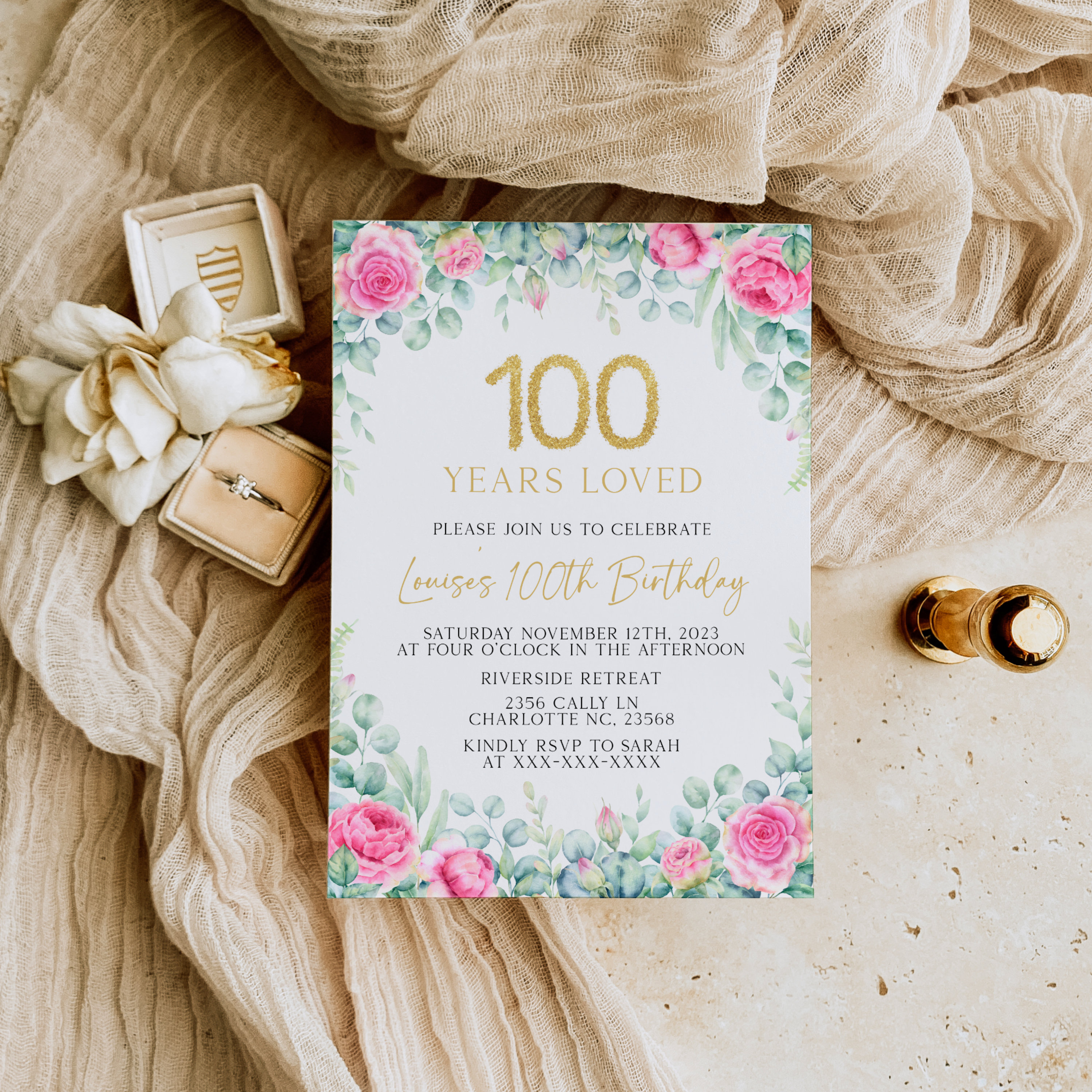 100th Birthday Invitation Printable 100th Birthday Party - Etsy