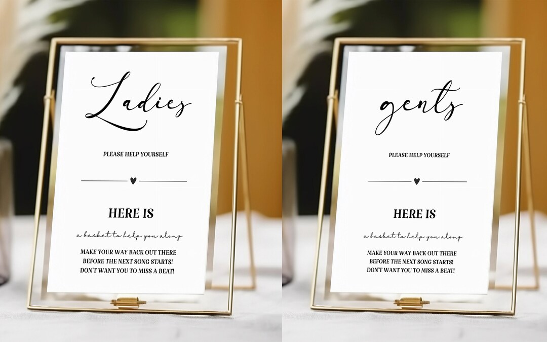 Wedding Bathroom Sign, Wedding Bathroom Basket Sign, Wedding Printable ...