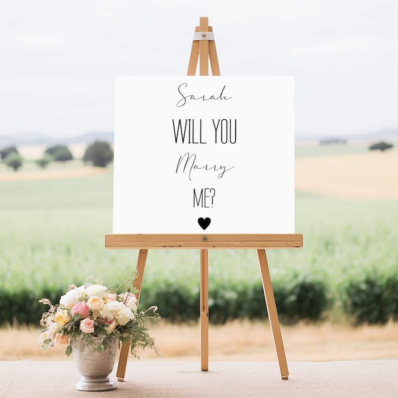 Will You Marry Me Sign Template, Proposal Sign, Proposal Photo Props, Engagement Photo Prop ...