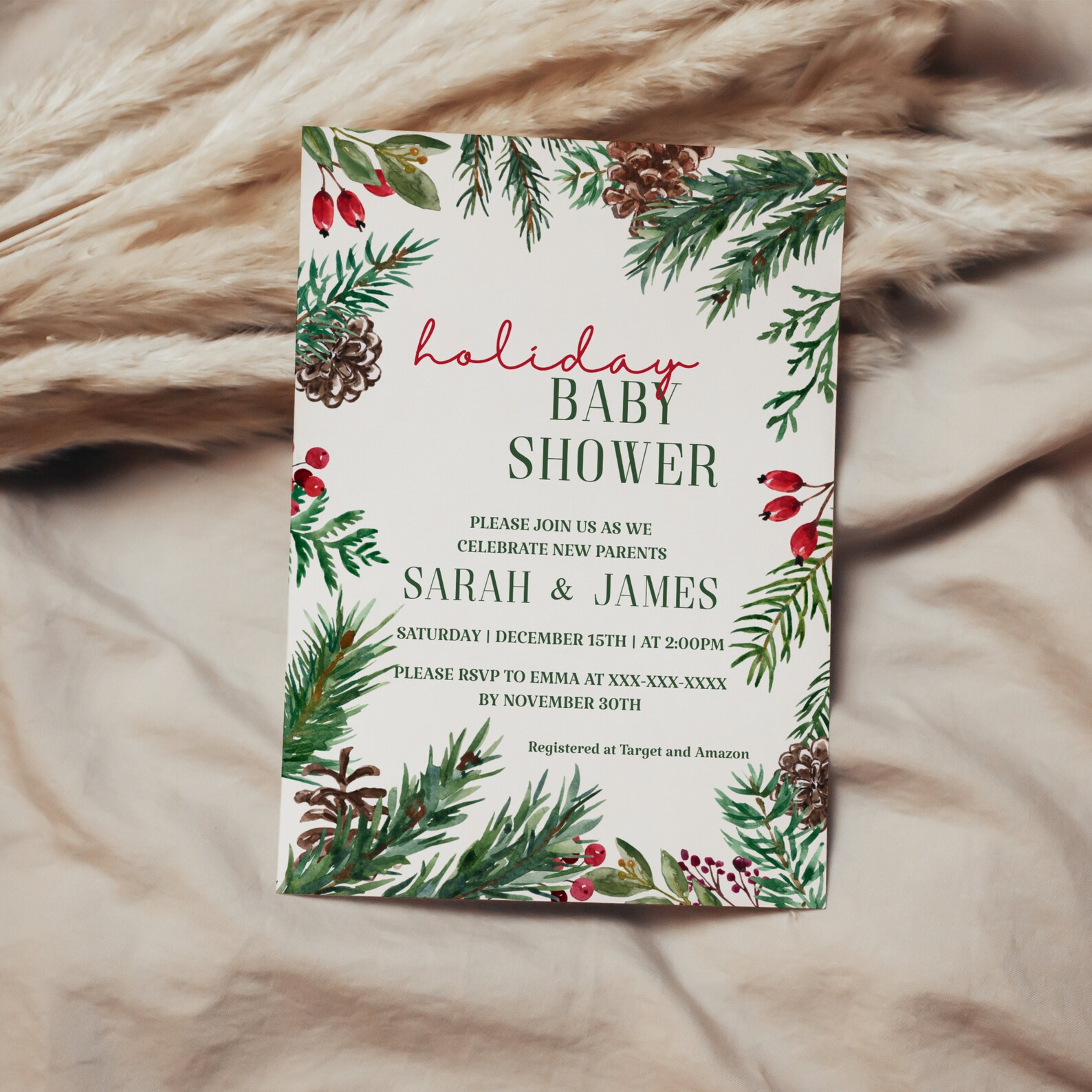 Christmas Baby Shower Invitation Christmas Baby Shower - Etsy