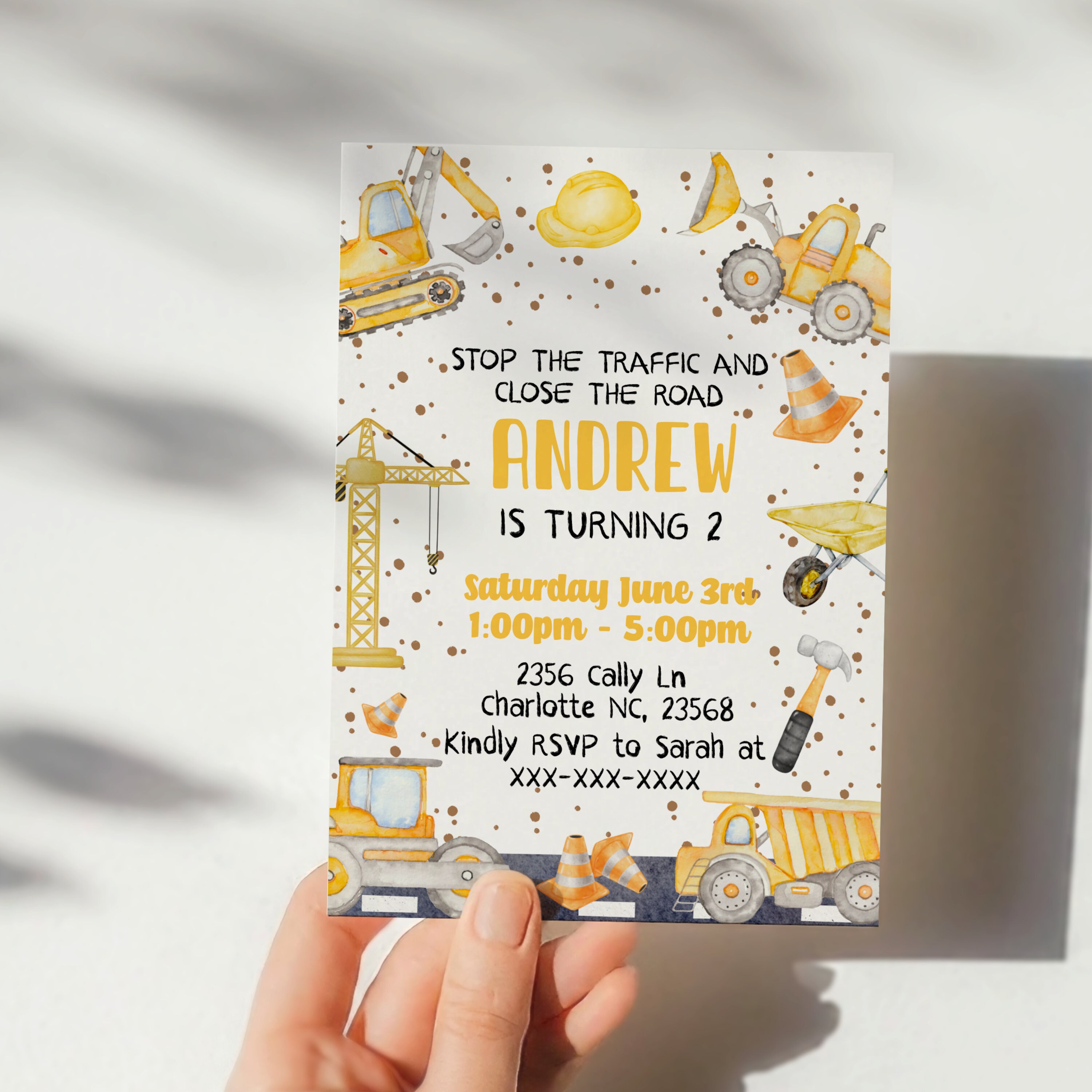 Construction Invitation, Construction Birthday Invitations, Dump Truck ...