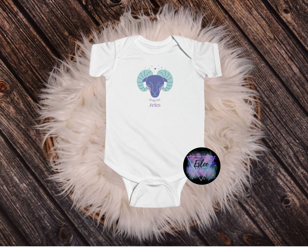 Sleepy Little Aries Bodysuit, Astrology Clothing, Infant Romper, Aries ...