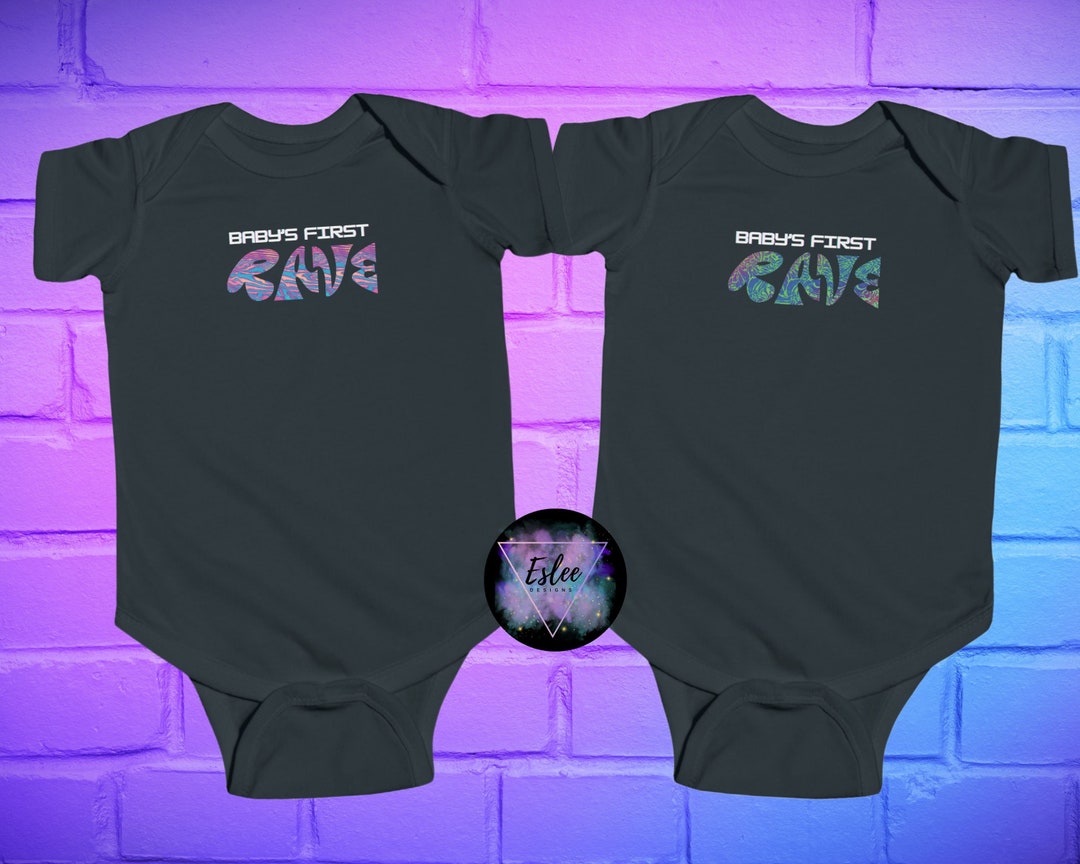 Baby's First Rave Bodysuit, Baby Raver Clothes, Little Black One Piece ...