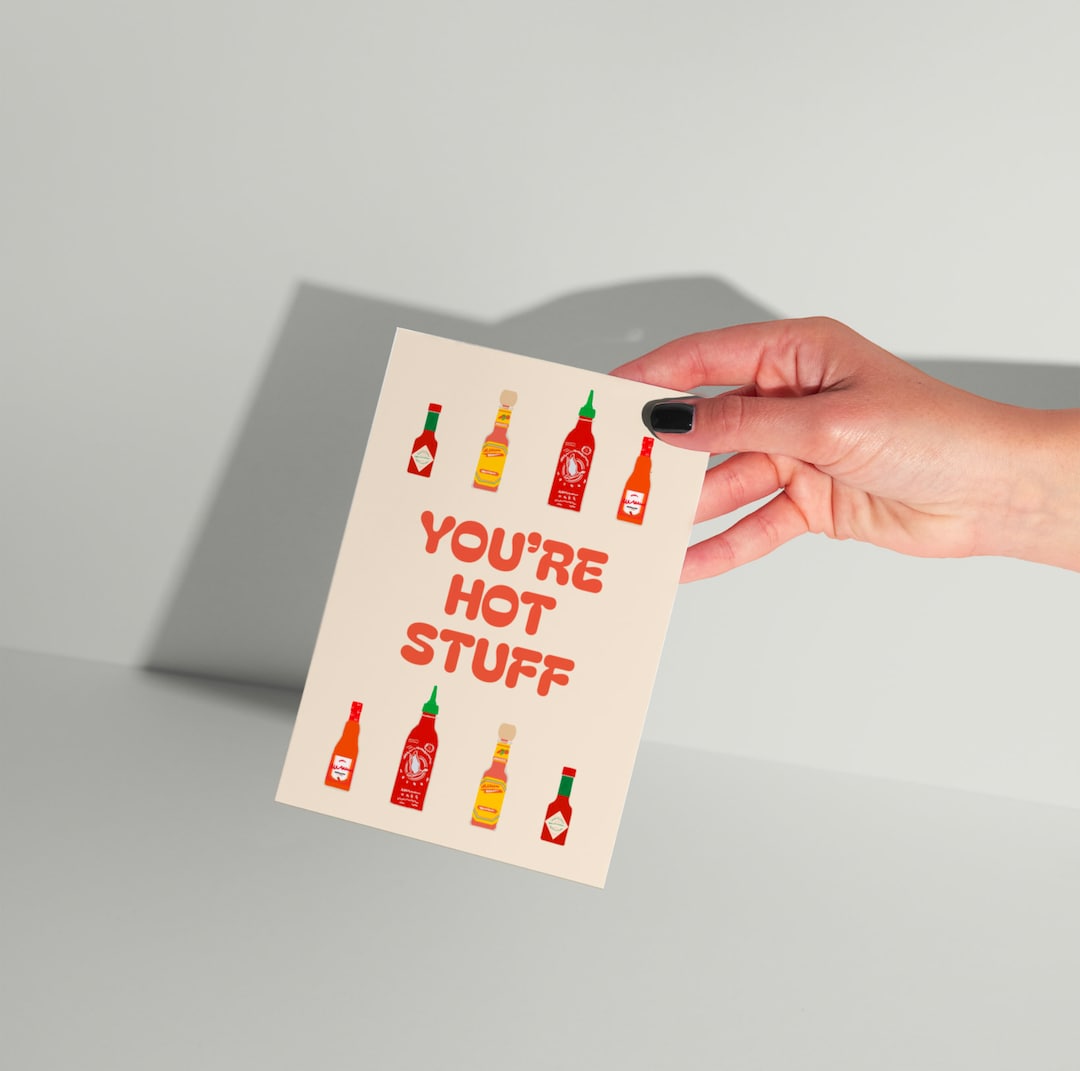 Hot Stuff Card, Birthday Card, Pun Greeting Card, Gifts for Hot Sauce ...