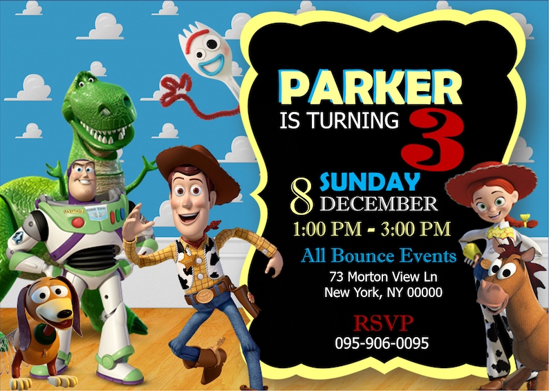 Invitación de cumpleaños de Toy Story - Etsy México