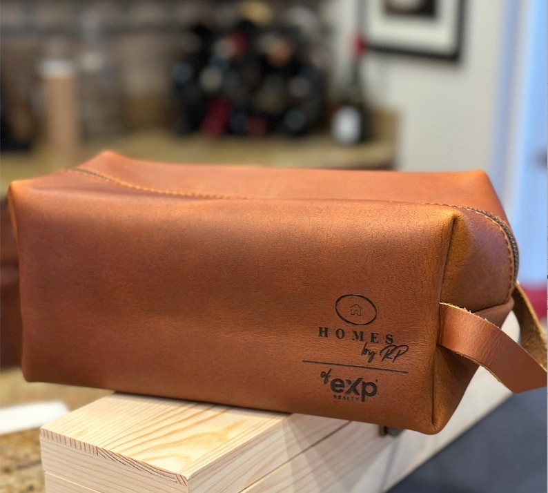 Personalized Leather Dopp Kit Groomsmen Gift for Him Third Anniversary ...