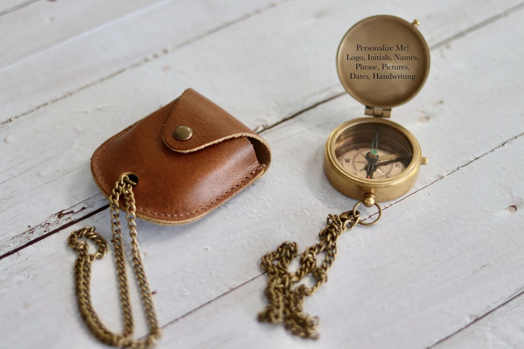Personalized Brass Compass,christmas Gift,engraved Compass,personalized ...