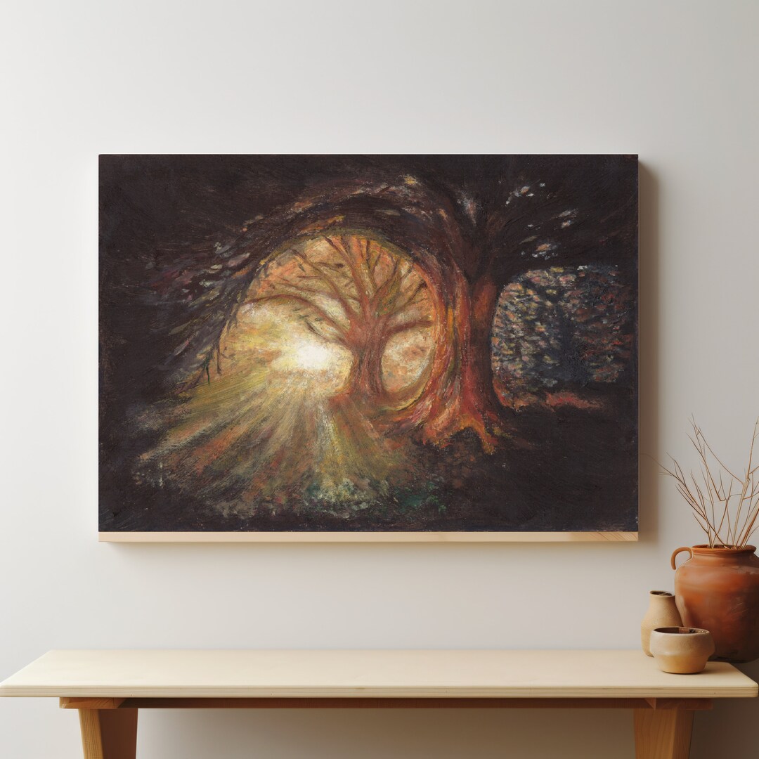 Dark Forest Wall Art Print | Natural Landscape Painting | Canvas Home ...