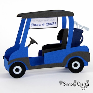 Golf Cart Box Card SVG. DIY Golf Card for Birthday or Father's Day ...