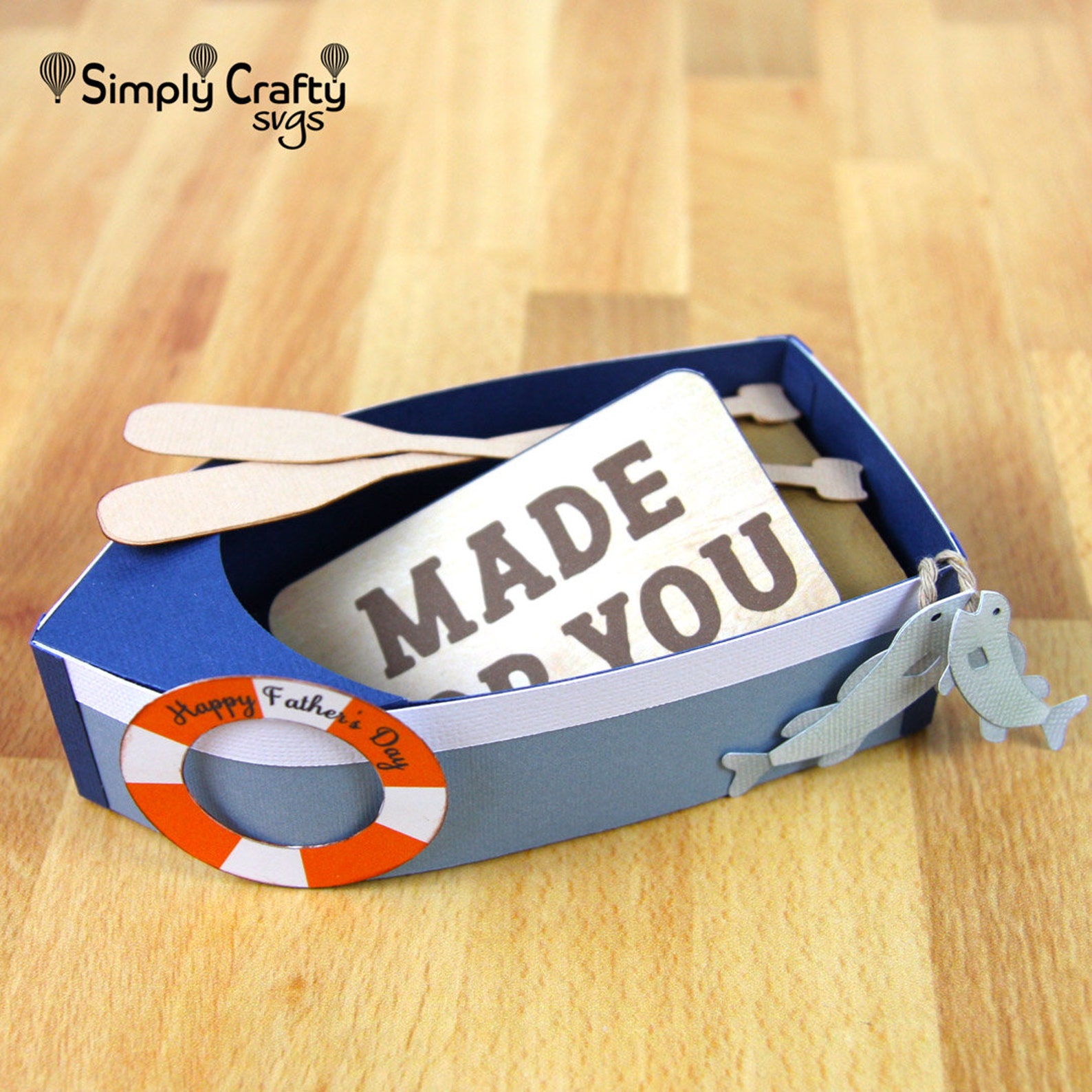 3D Fishing Boat Box SVG. Row Boat Gift Box Cutting File for Cricut or ...