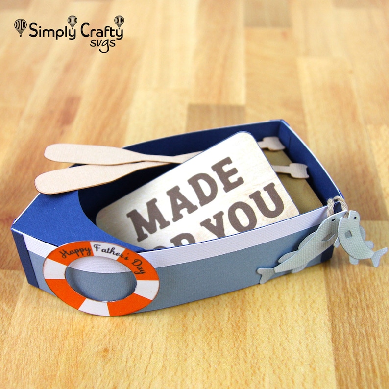 3D Fishing Boat Box SVG. Row Boat Gift Box Cutting File for Cricut or ...