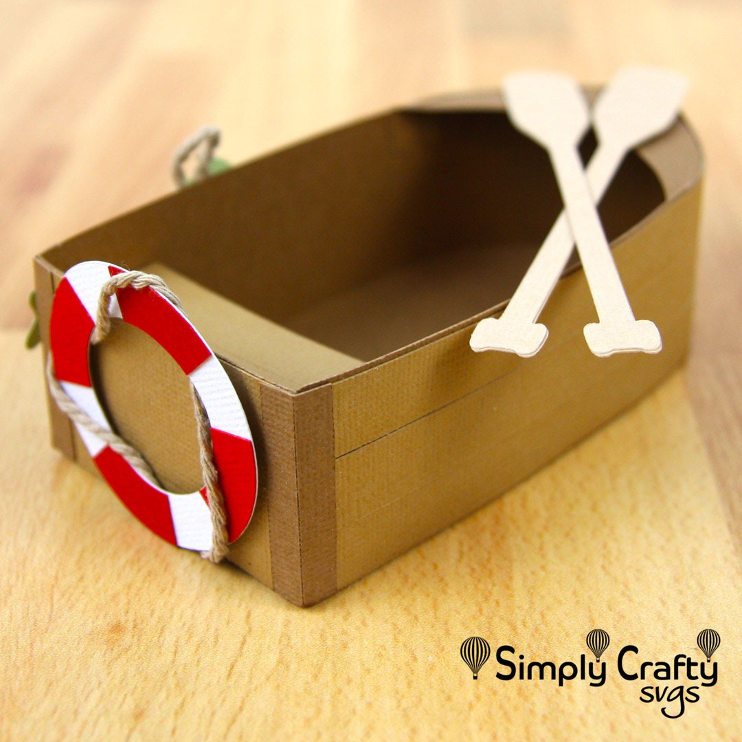 3D Fishing Boat Box SVG. Row Boat Gift Box Cutting File for Cricut or ...