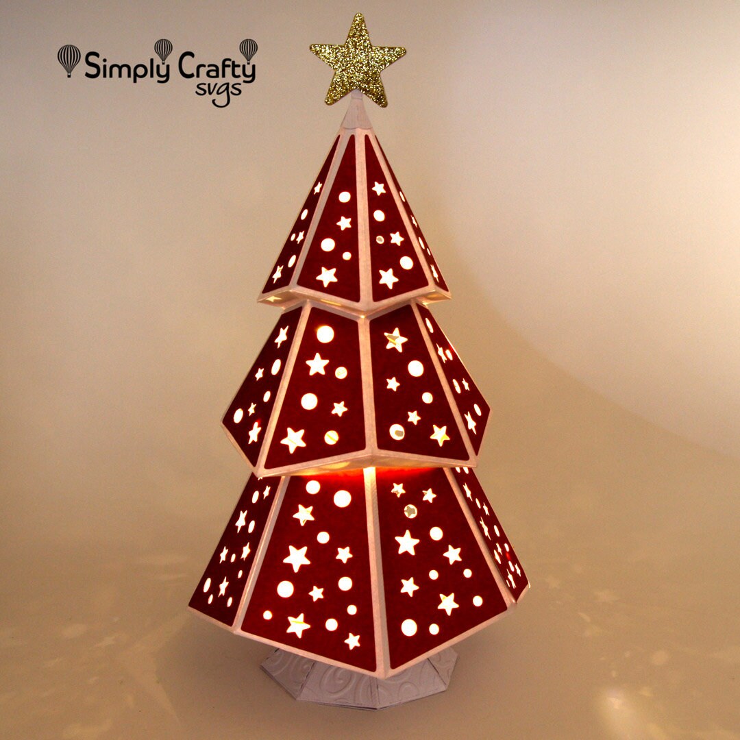 Christmas Tree Luminary SVG File. DIY 3D Christmas Tree Papercraft for ...