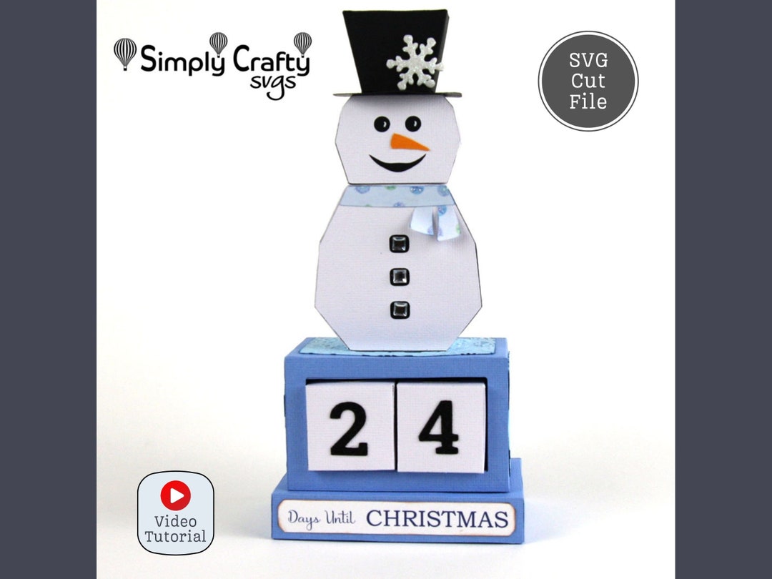 Snowman Christmas Countdown SVG. 3D Christmas Countdown SVG. Christmas ...
