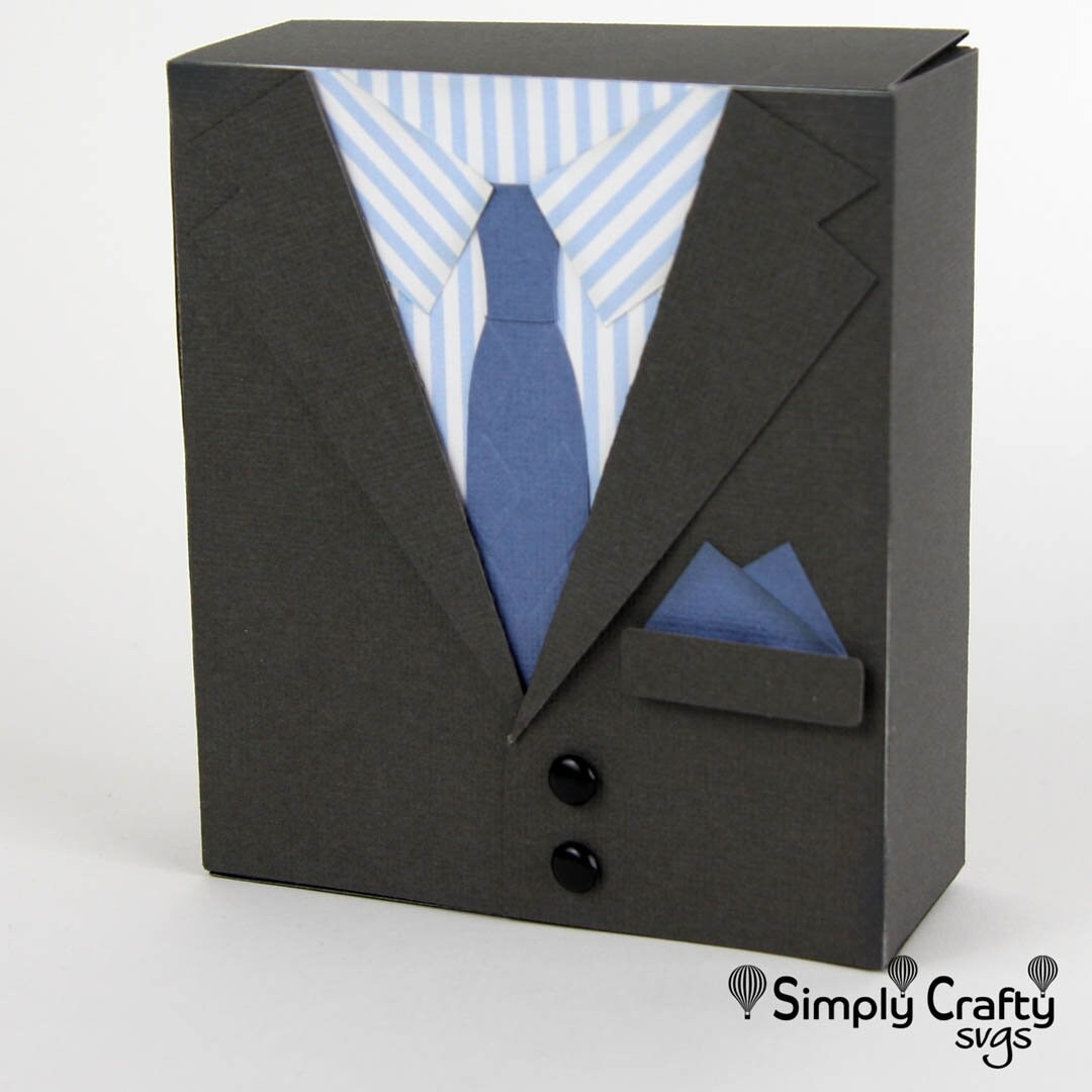 Men's Suit Box SVG. Suit Box for Father's Day Gift. DIY Suit Gift Box ...