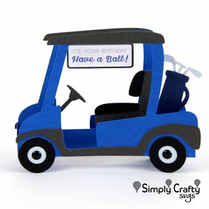 Golf Cart Box Card SVG. DIY Golf Card for Birthday or Father's Day ...