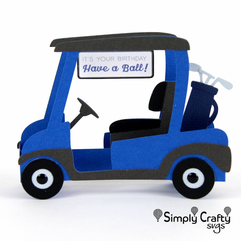 Golf Cart Box Card SVG. DIY Golf Card for Birthday or Father's Day ...