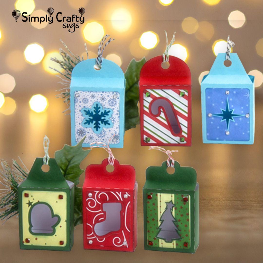 Christmas Tag Box Set SVG File. DIY Christmas Box Cutting File in 6 ...