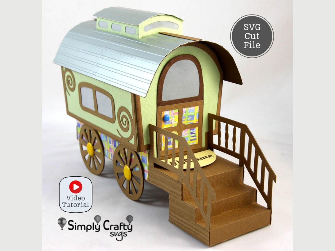 3D Vardo SVG. 3D Caravan Wagon Papercraft. Vardo Gypsy Wagon SVG for ...