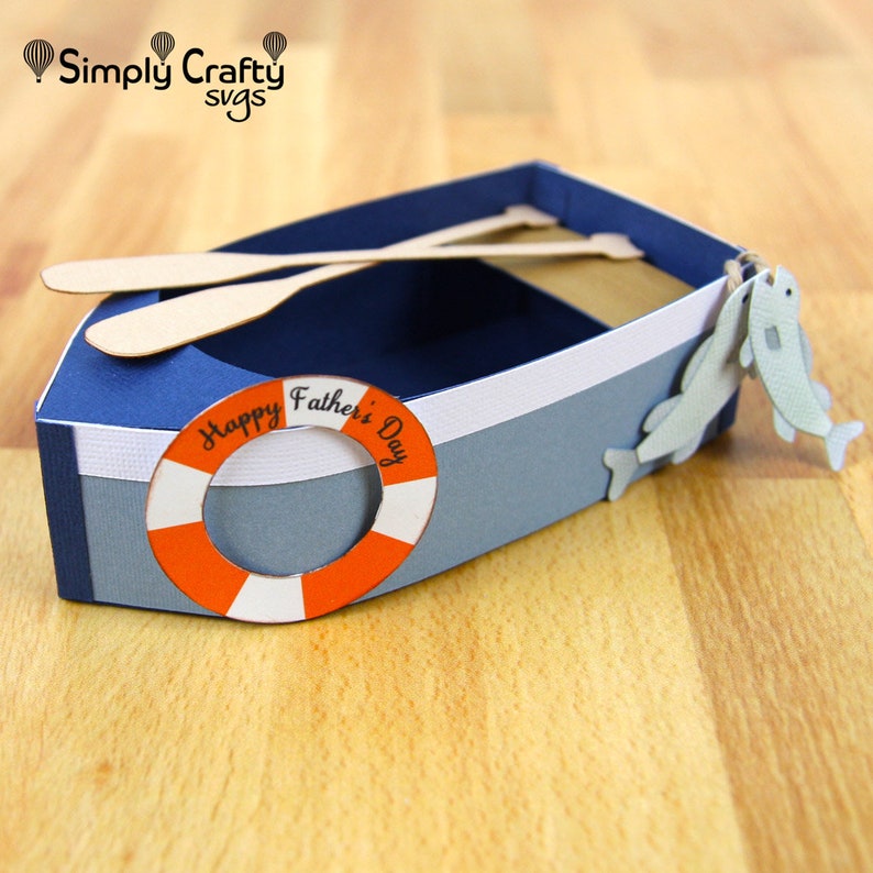 3D Fishing Boat Box SVG. Row Boat Gift Box Cutting File for Cricut or ...