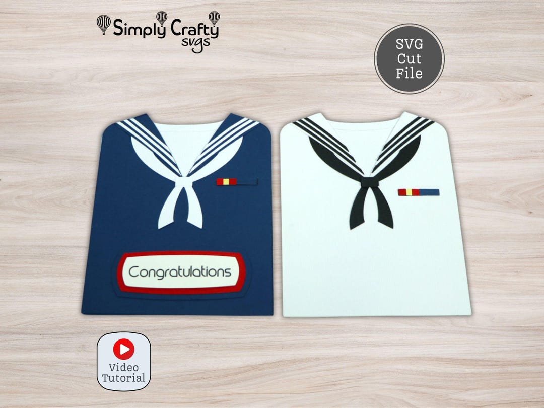 Sailor Uniform Card Svg Navy Bootcamp Card Svg Template For Cricut Or