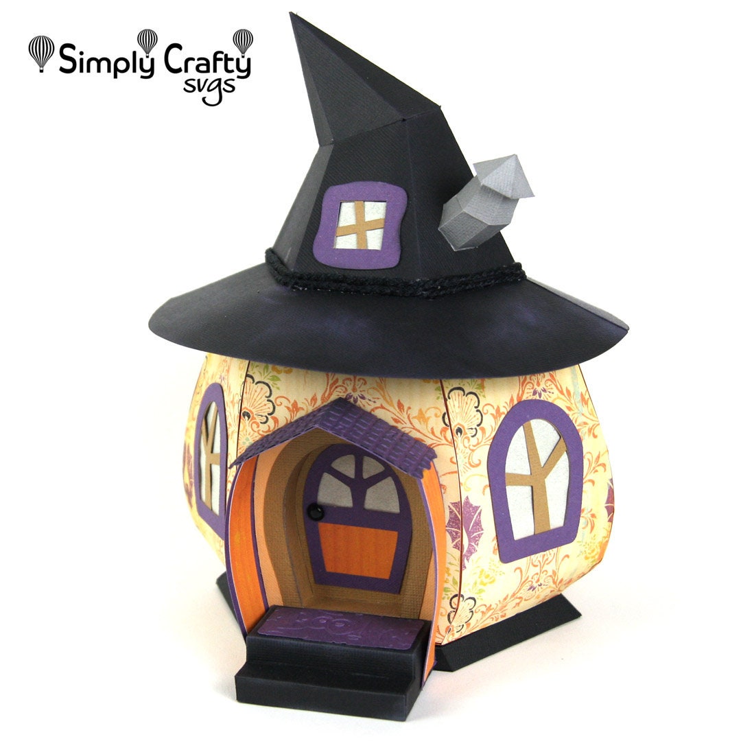 3D Halloween House SVG Template. Wicked House SVG. Witch House ...