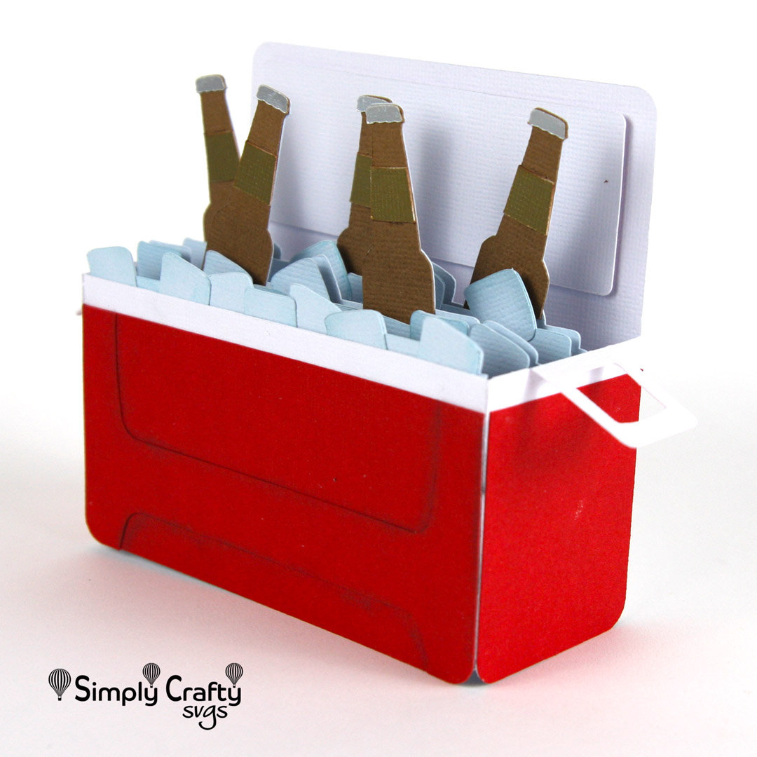 Ice Cooler Card SVG. Ice Cooler With Bottles Box Card SVG Cutting File ...