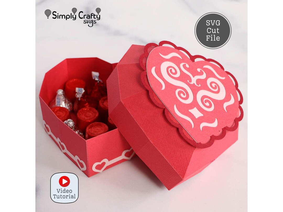 3D Heart Box SVG. Rounded Heart Box SVG Cut File for Cricut and ...